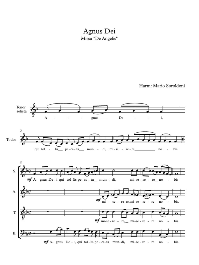 Agnus Dei Partitura Completa | PDF
