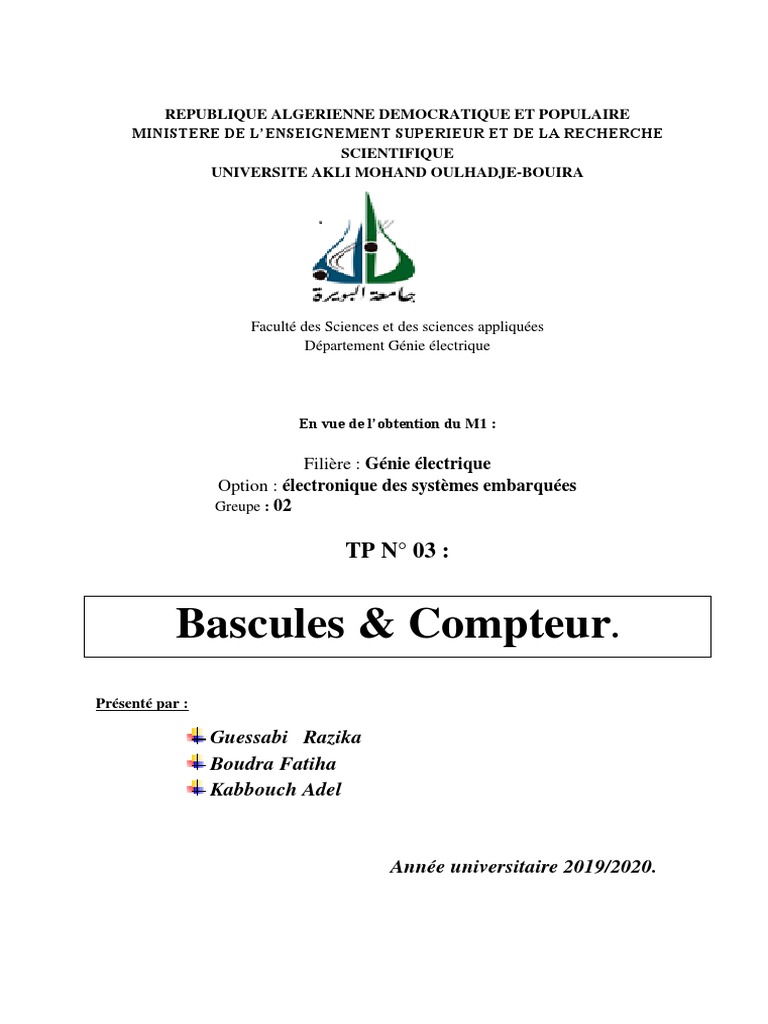 Bascules et Compteurs en VHDL | PDF | VHDL | Électrotechnique