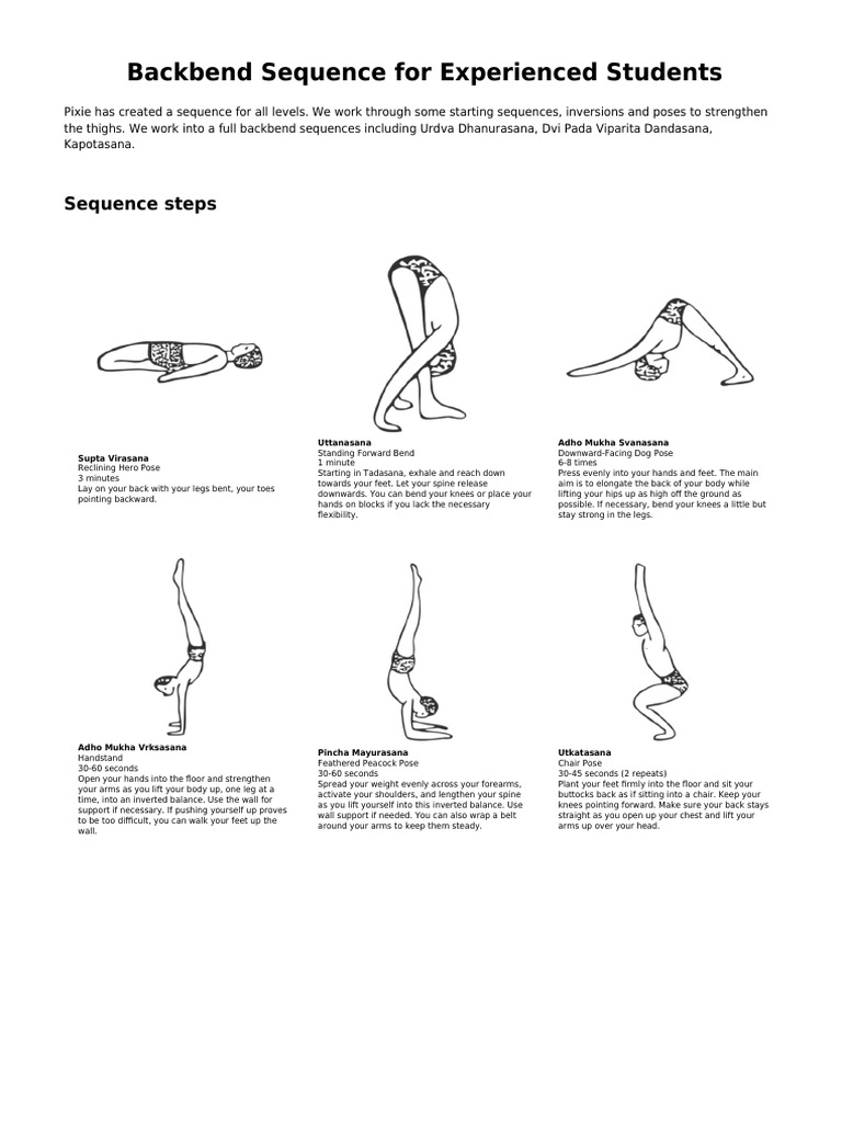 Backbend Sequence For Experienced Students | PDF | Physical Exercise | Yoga