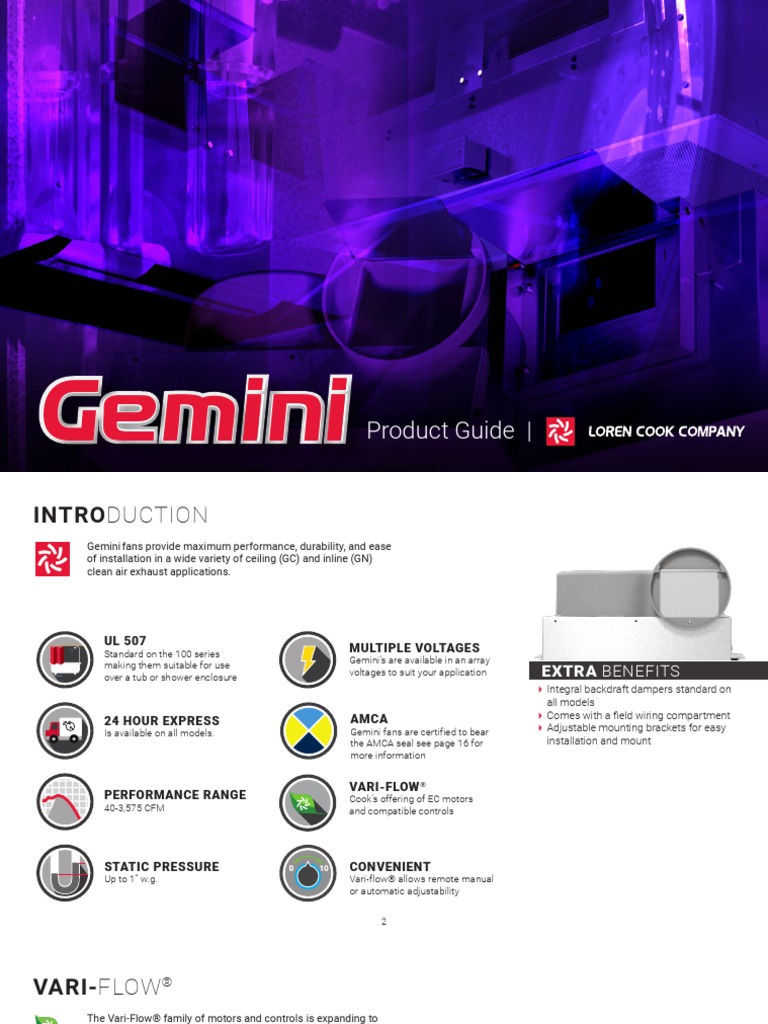 Gemini Product Guide | PDF | Duct (Flow) | Ventilation (Architecture)