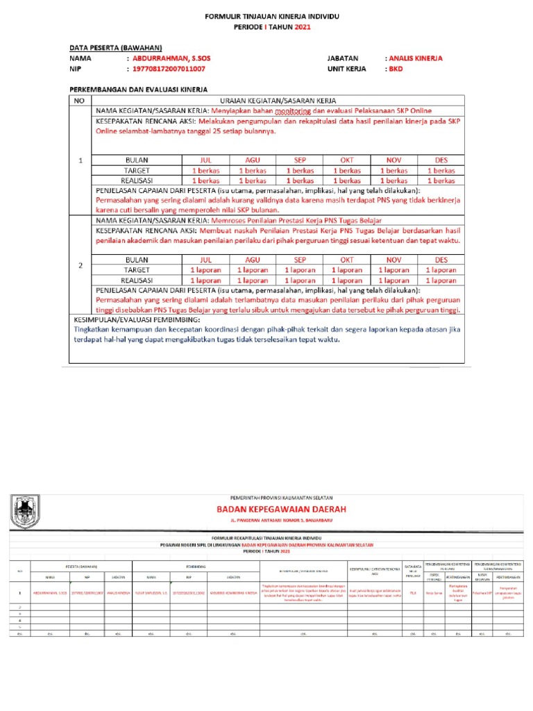 Contoh Isian Dari BKD | PDF