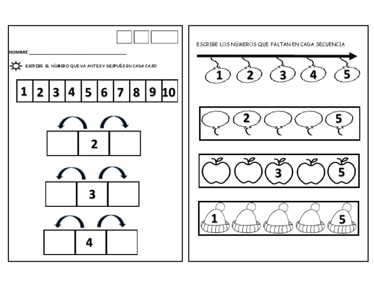 Tareas de Números para Pre Kinder | PDF