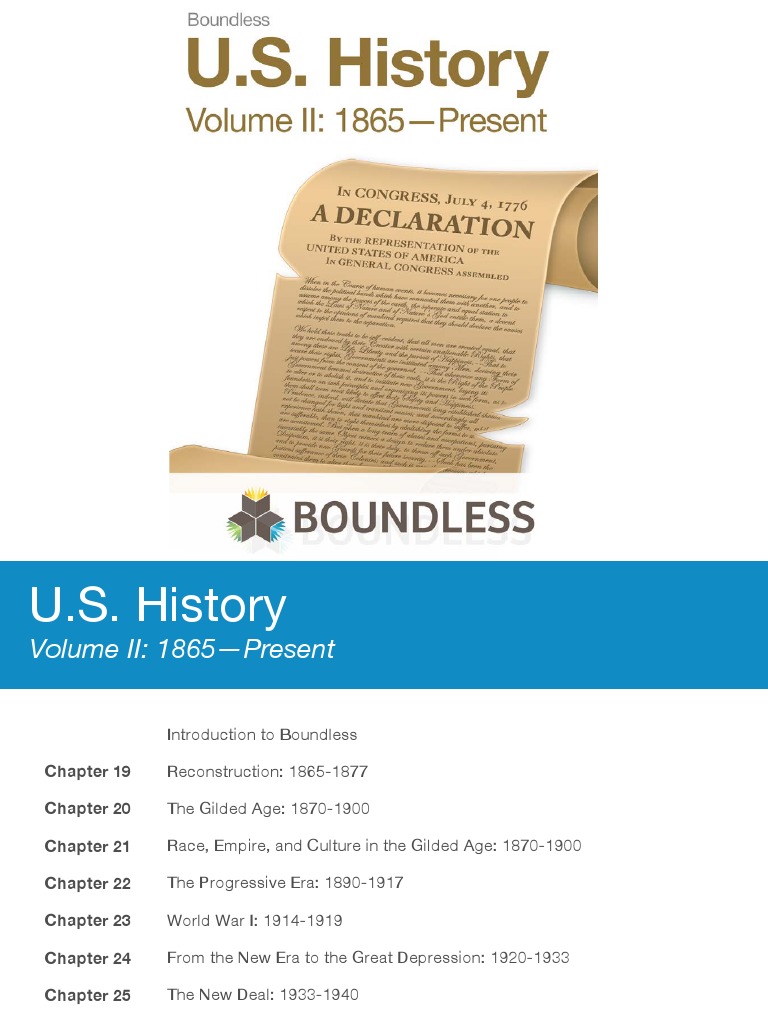 U.S. History Volume II: 1865 - Present | PDF | Reconstruction Era ...