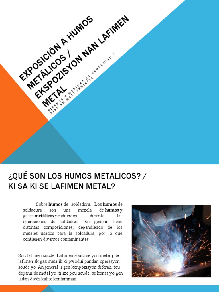 Riesgos y Seguridad en Humos Metálicos | PDF | Soldadura | Construcción