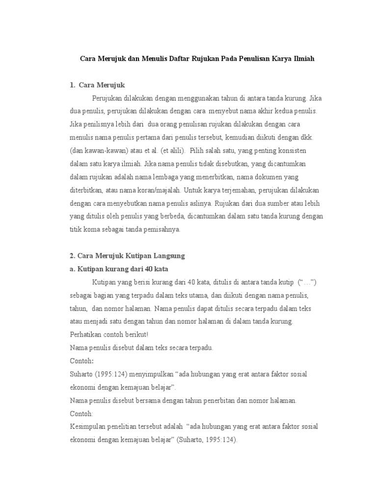 Cara Membuat Rujukan | PDF