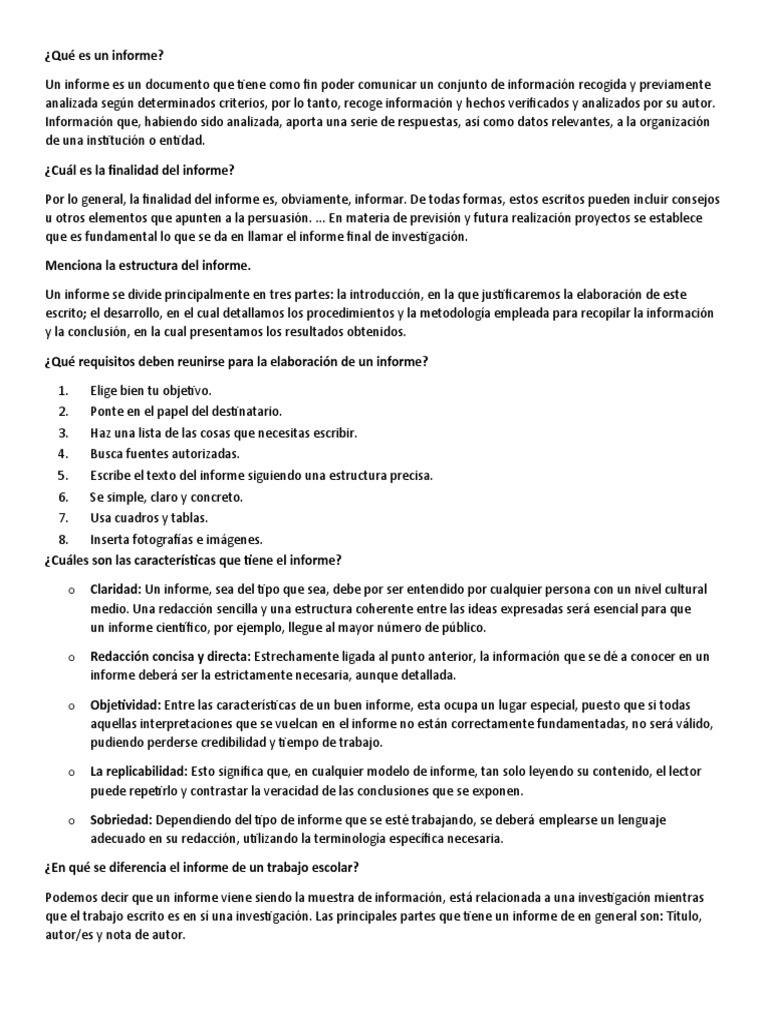 Qué Es Un Informe | PDF | Información | Verdad