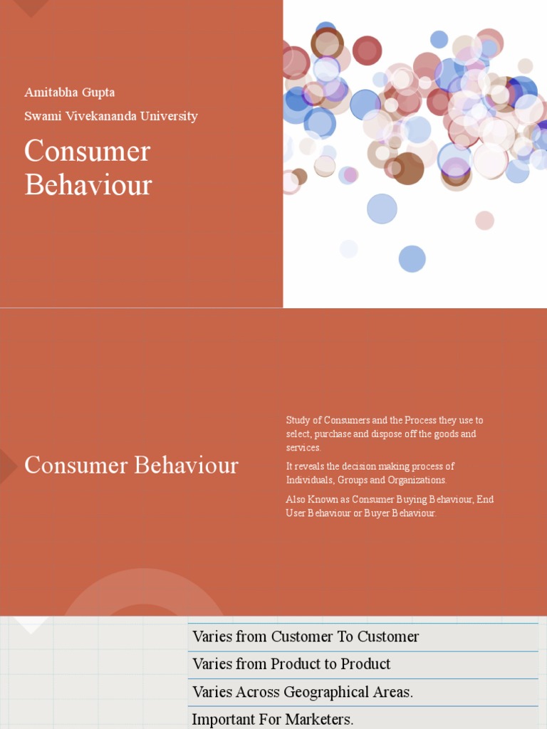 Consumer Behaviour: Amitabha Gupta Swami Vivekananda University | PDF ...