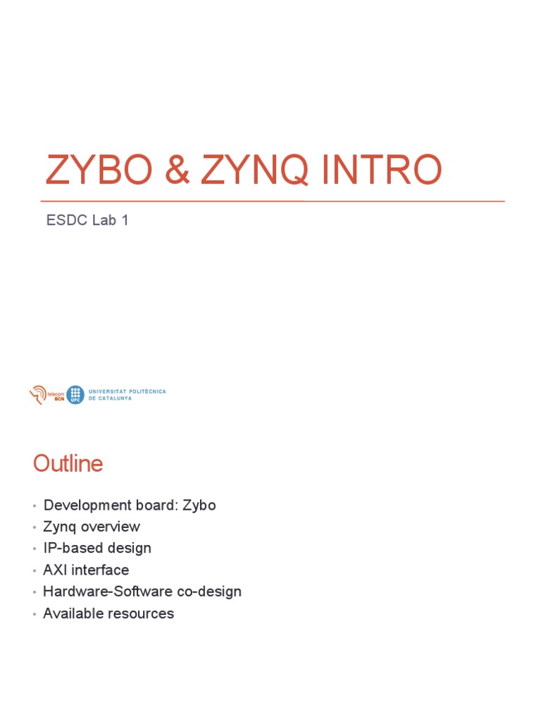 Zybo & Zynq Intro: Esdc Lab 1 | PDF | Booting | Field Programmable Gate Array