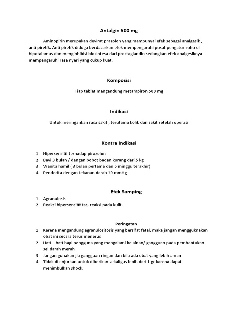 Antalgin 500 MG | PDF