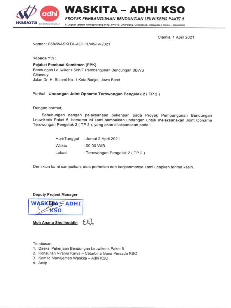 088 EXT - Surat Undangan Joint Opname | PDF
