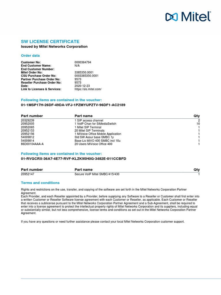 SW License Certificate | PDF | License | Information Technology