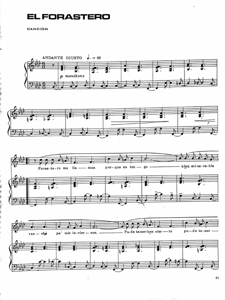 El Forastero by Guastavino | PDF