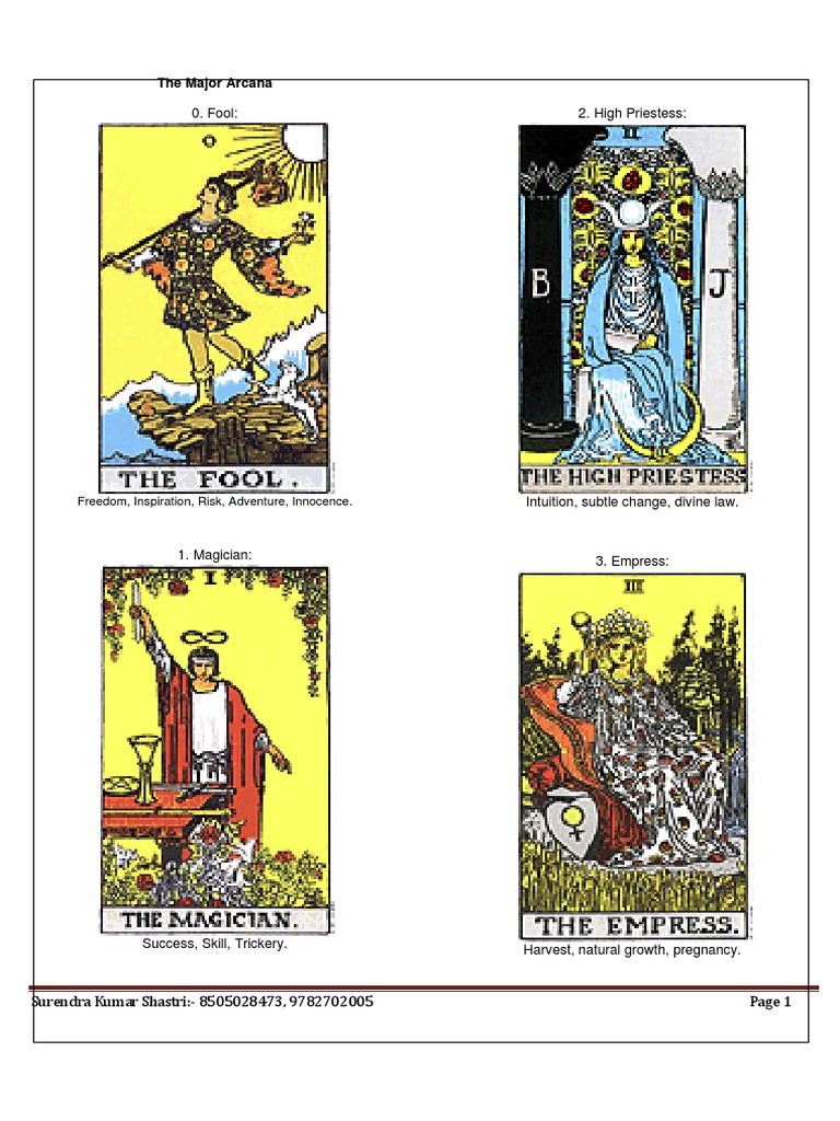 The Major and Minor Arcana of the Tarot | PDF
