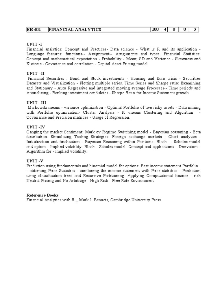 10.business Alaytics Syallabus | PDF | Data Warehouse | Stationary Process