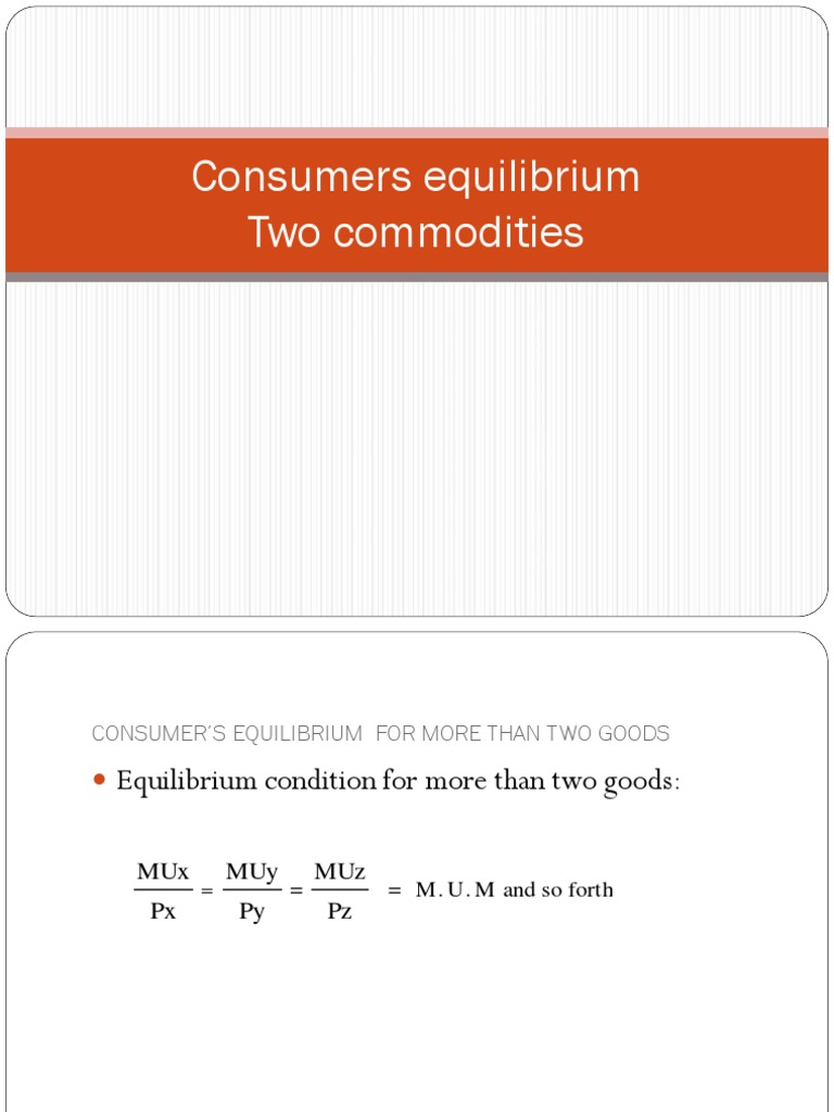Consumer Equilibrium 2 Commodity | PDF | Economic Equilibrium ...