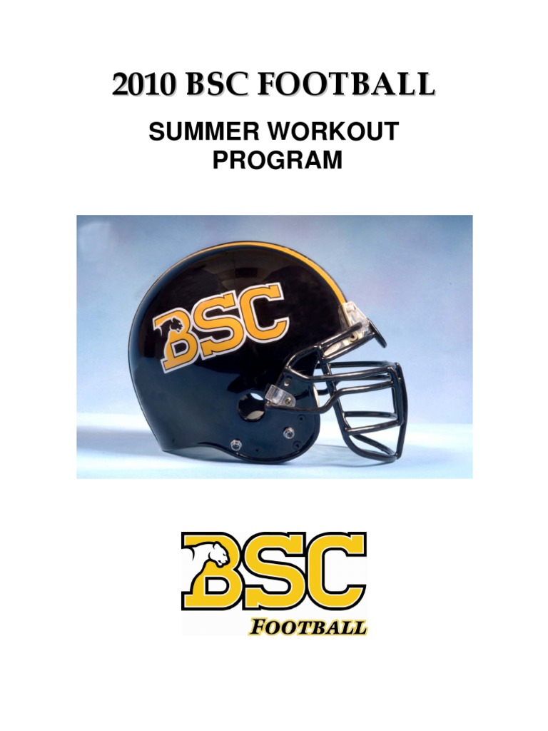 BSC Summer Football Workout Program | PDF | Weight Training ...