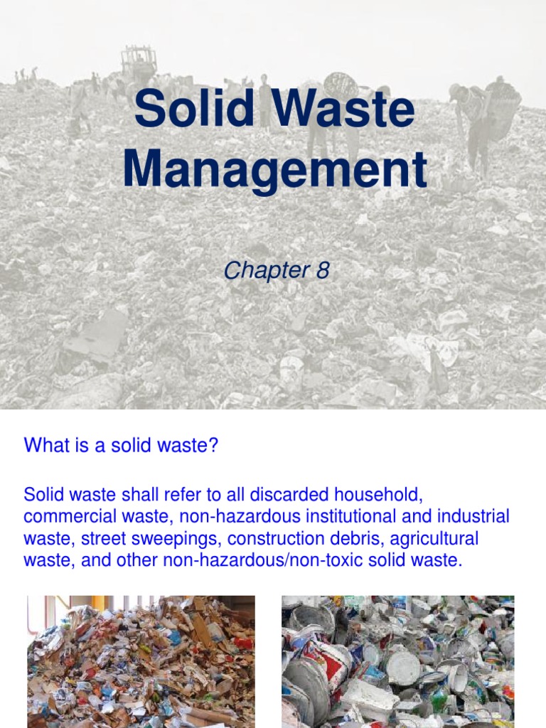 Chapter 8 - Solid Waste Management | PDF | Municipal Solid Waste ...
