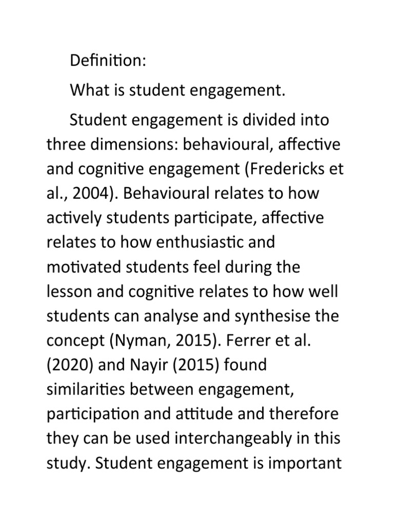 Student Engagement - Definition | PDF | Career & Growth