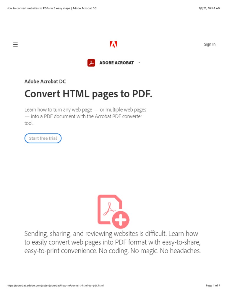 How To Convert Websites To PDFs in 3 Easy Steps - Adobe Acrobat DC ...
