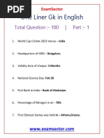 1500+ GK One Liners For SSC CGL | PDF | Sodium Bicarbonate | Bone
