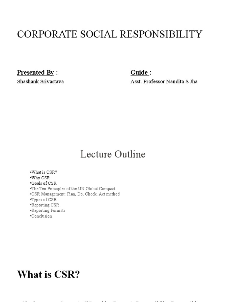 Corporate Social Responsibility 2 | PDF | Corporate Social ...