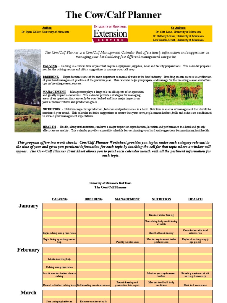 The Cow/Calf Planner: A Comprehensive Guide to Beef Cattle Management ...