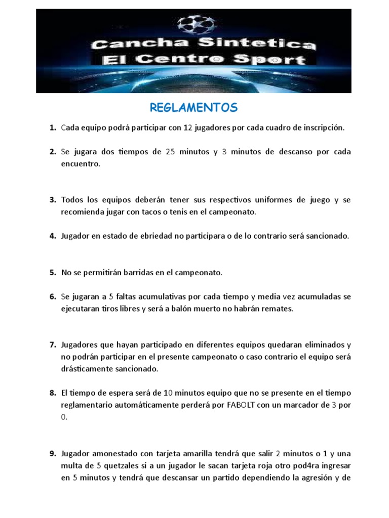 Regla Mentos | PDF | Asociación de Futbol | Árbitro