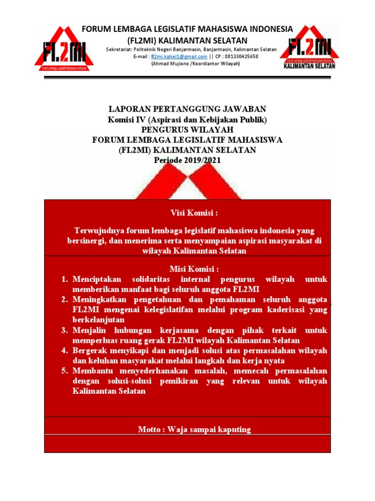 Program Kerja Komisi 4 Fl2mi Kalsel | PDF