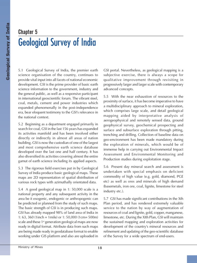 Geological Survey of India | PDF | Geophysics | Iron Ore