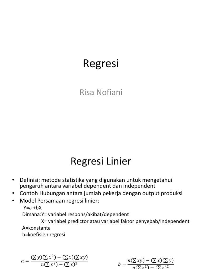 Panduan Regresi Linier dan Uji Statistik | PDF
