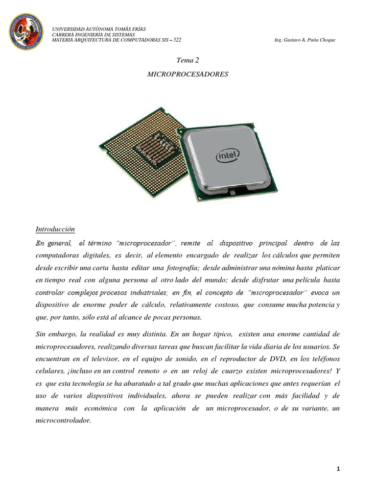 Microprocesadores Sis522 | PDF | Microprocesador | Microcontrolador