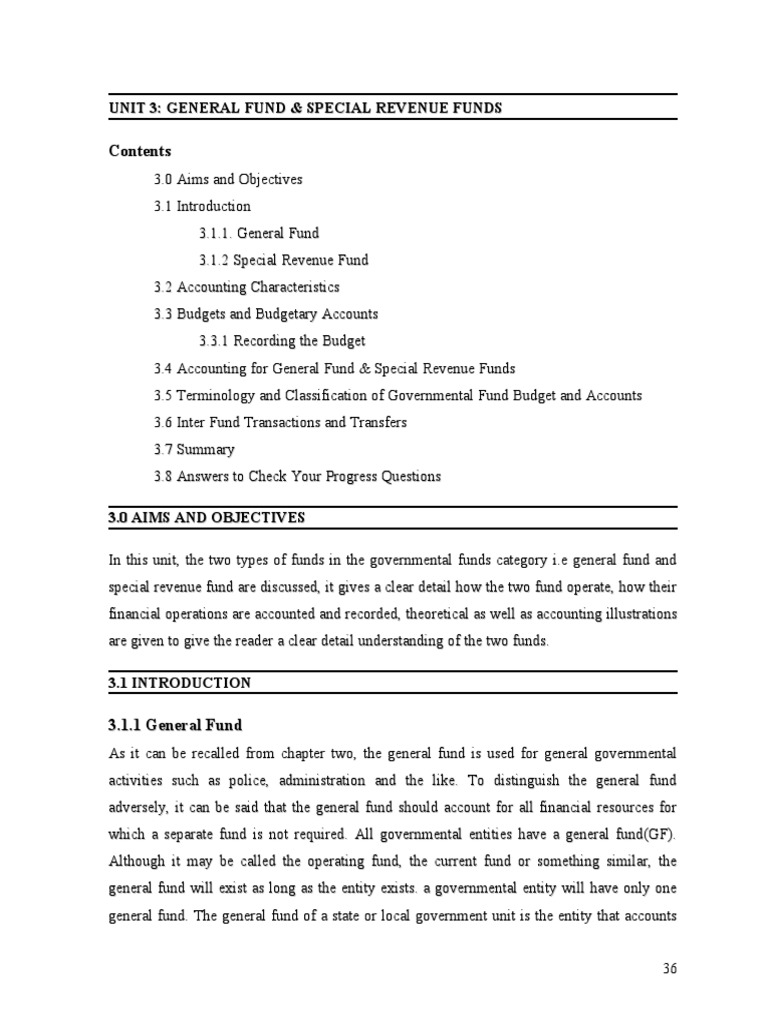 Unit 3: General Fund & Special Revenue Funds | Download Free PDF | Fund ...