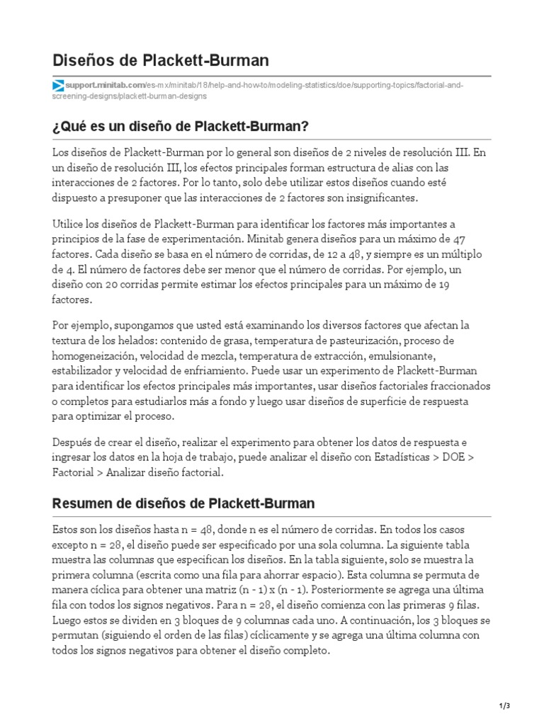 Diseños de Plackett-Burman | PDF | Science | Química