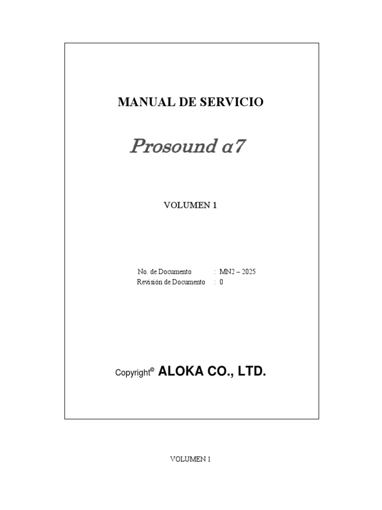 MANUAL DE SERVICIO Prosound Alpha 7 Vol 1 | PDF | Soporte técnico ...