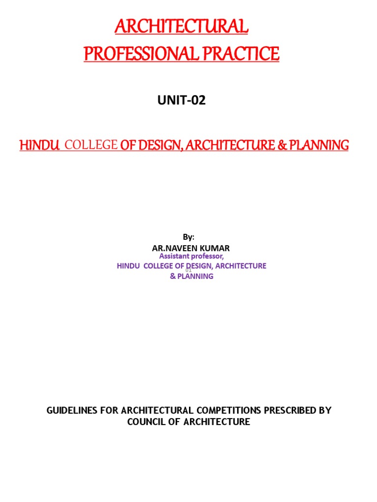 Architectural Professional Practice: Hindu College of Design ...