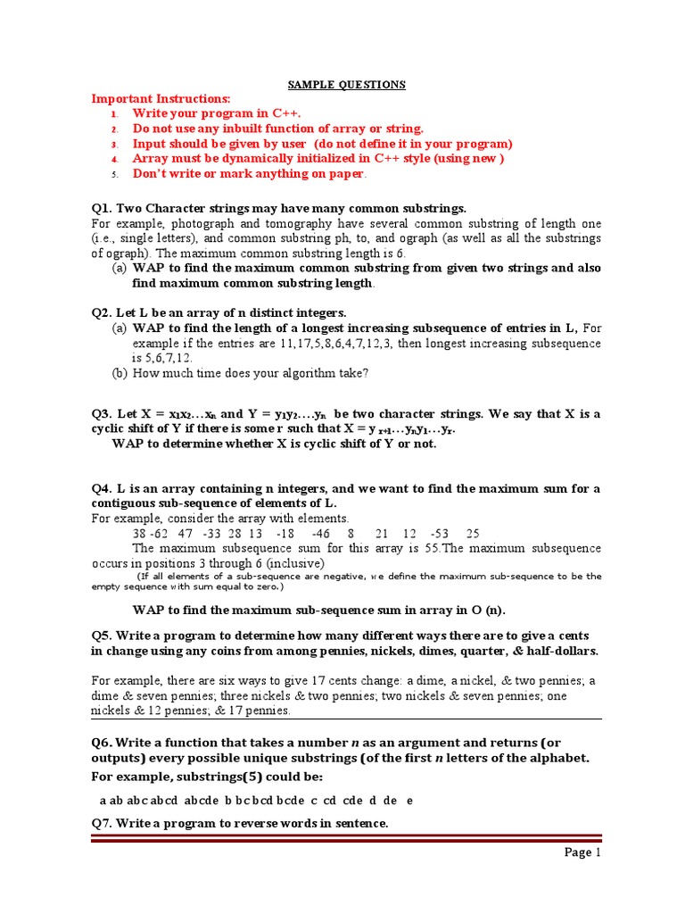 Technical Aptitude Test Sample | PDF | String (Computer Science ...