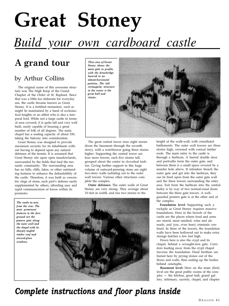 (Paper Model) (Building) Build Your Own Cardboard Castle | PDF | Castle ...