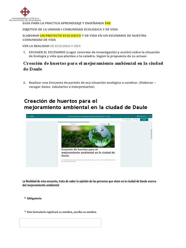 Guia Proyecto Pae | Descargar gratis PDF | Entorno natural ...