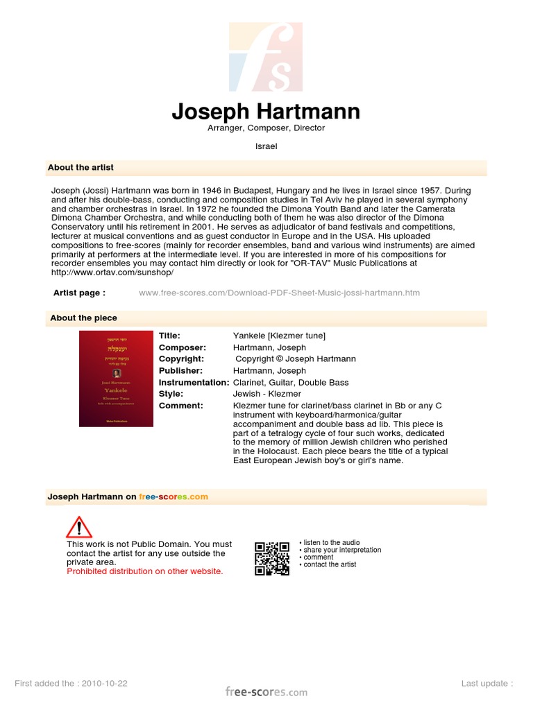 Joseph Hartmann: About The Artist | PDF