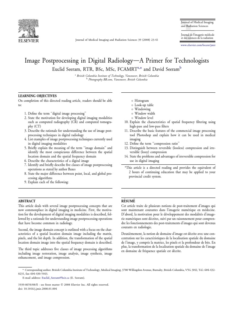 Image Processing | PDF | Radiography | Medical Imaging
