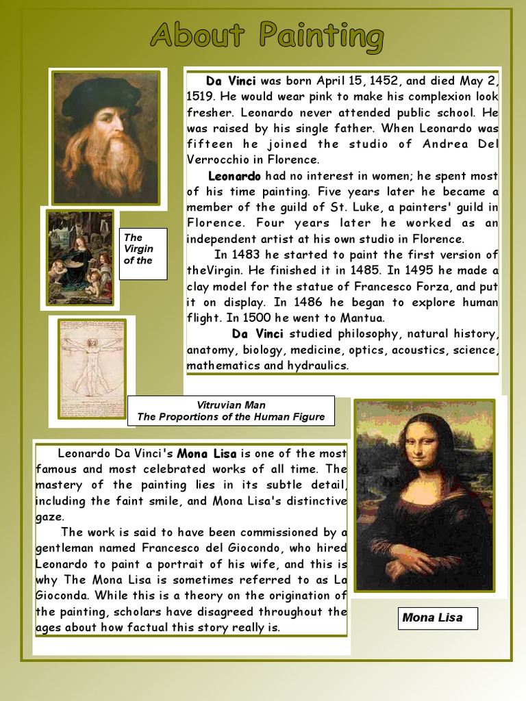The Virgin of The: Da Vinci Studied Philosophy, Natural History | PDF ...