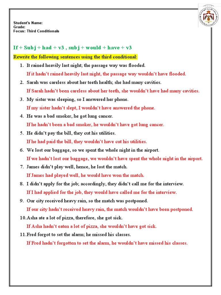 Third Conditional Practice | PDF