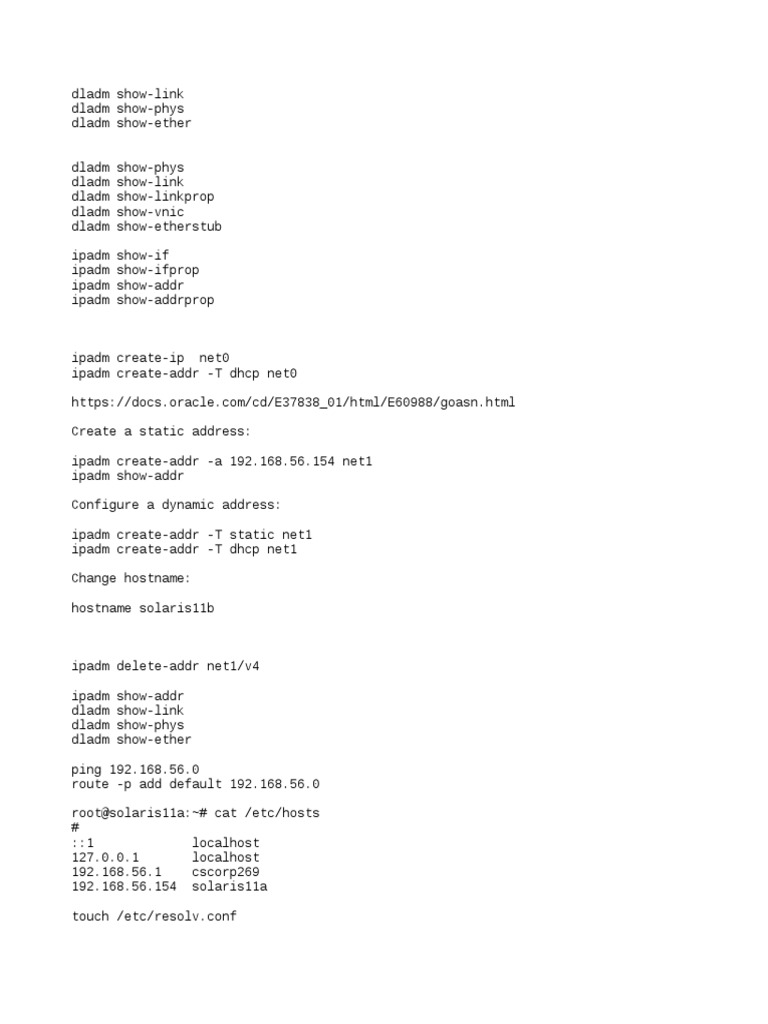 Setup Solaris 11 Network Interface | PDF | Postgre Sql | Operating ...