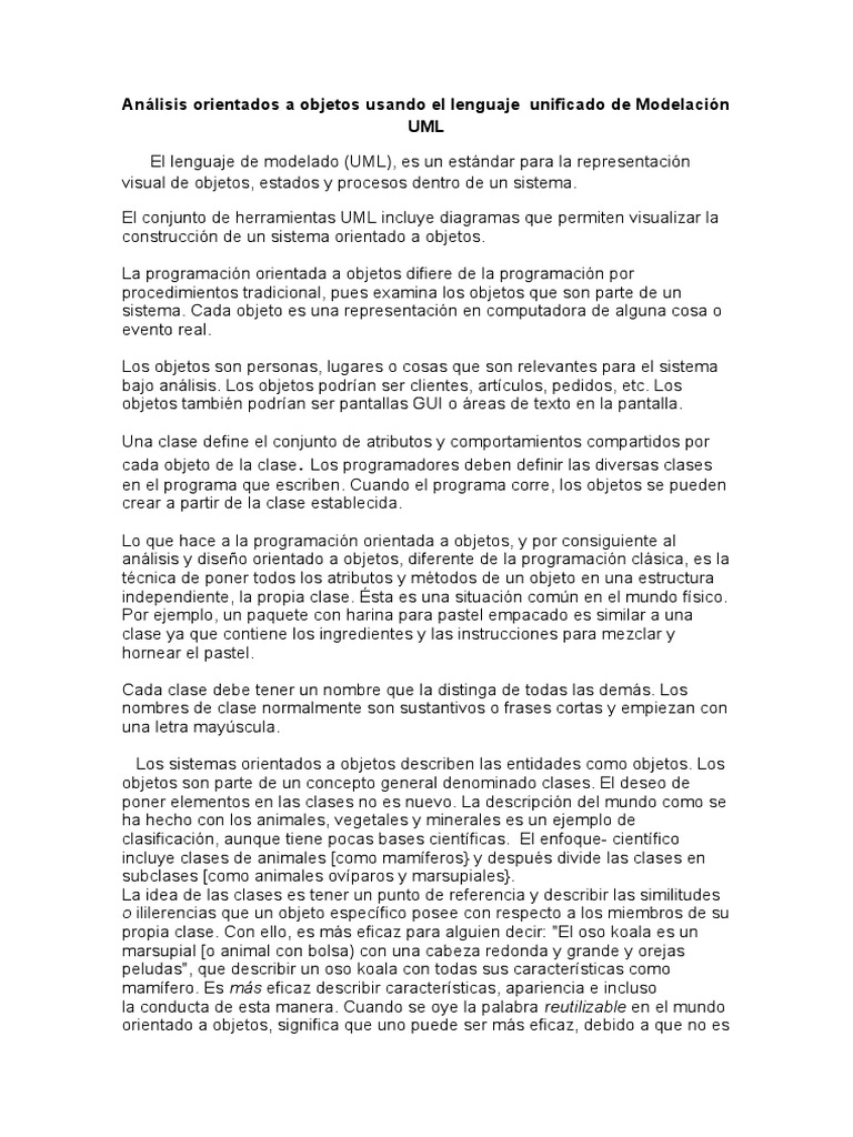 Análisis Orientados A Objetos Usando El Lenguaje Unificado de ...