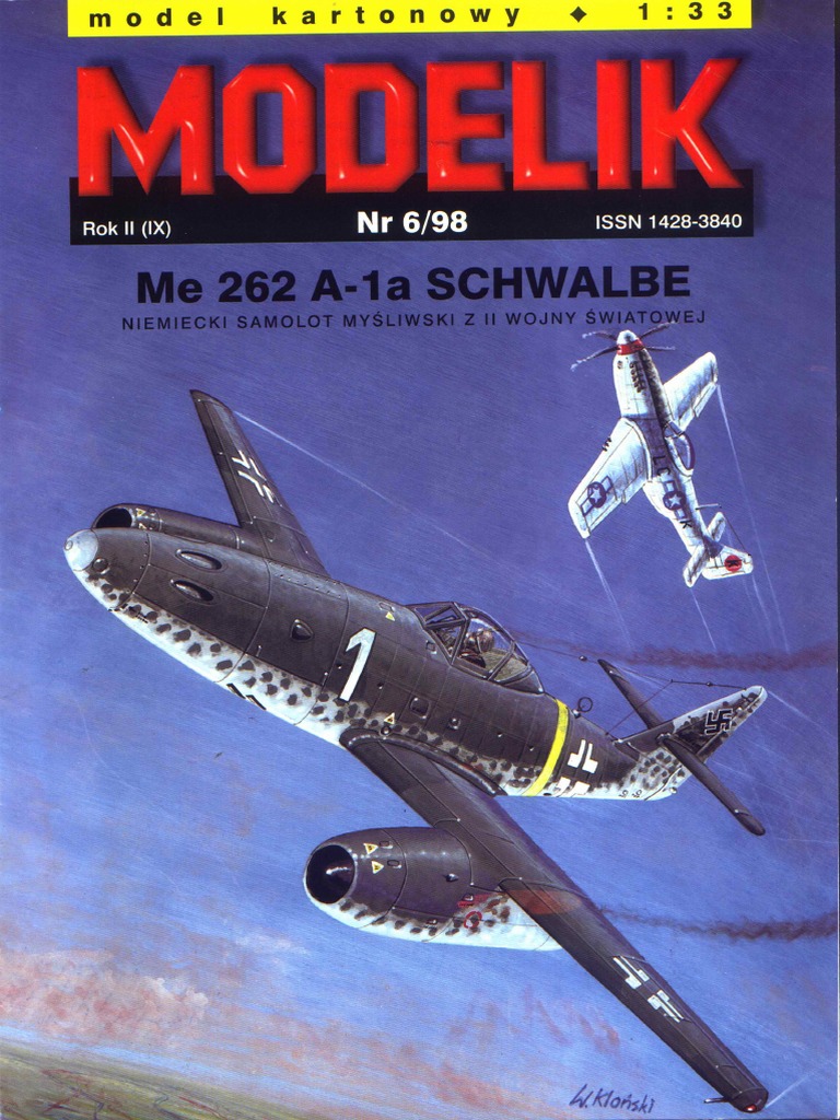 (Paper Model) (Modelik 1998-06) ME-262 A-1a Schwalbe | PDF