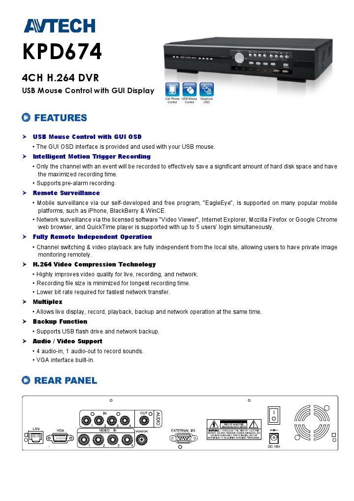 AVTECH 4CH H.264 DVR Overview | PDF | Video | Graphical User Interfaces