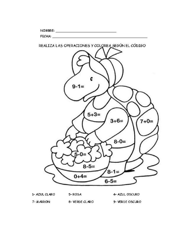 PIE Sumas y Restas - Tortuga | PDF