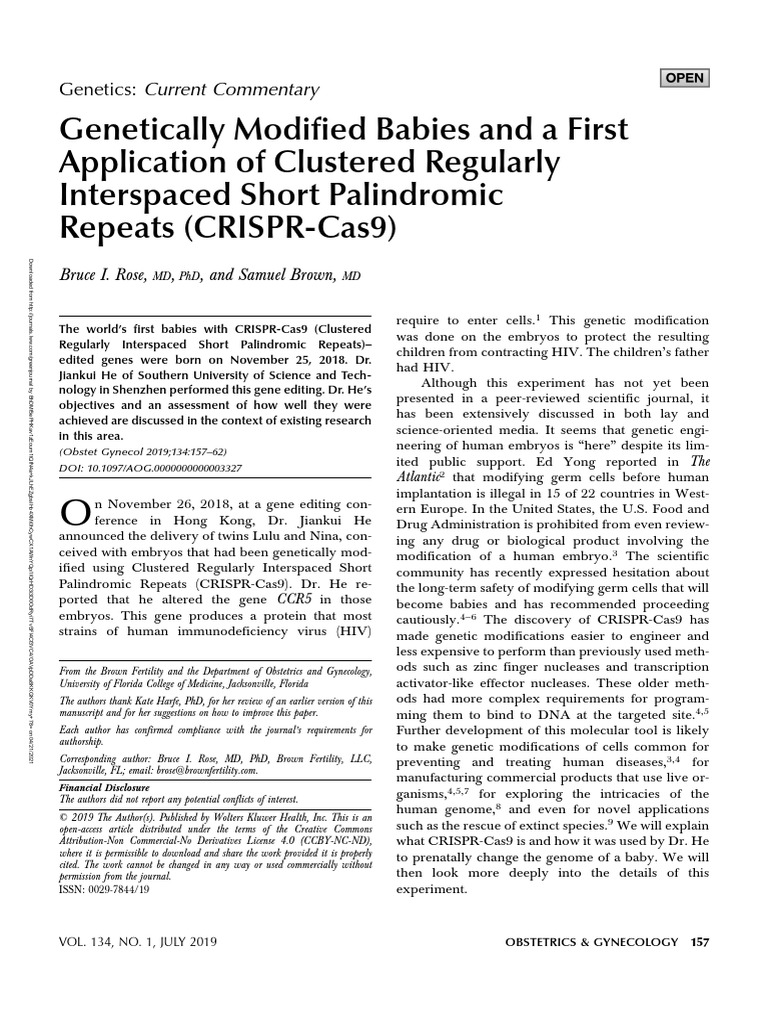 Genetically Modified Babies - PFF | PDF | Crispr | Dna