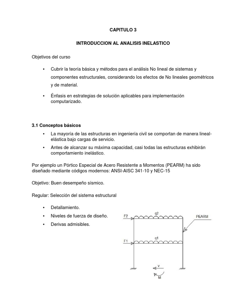 Análisis Inelastico | PDF | Elasticidad (Física) | Plasticidad (Física)