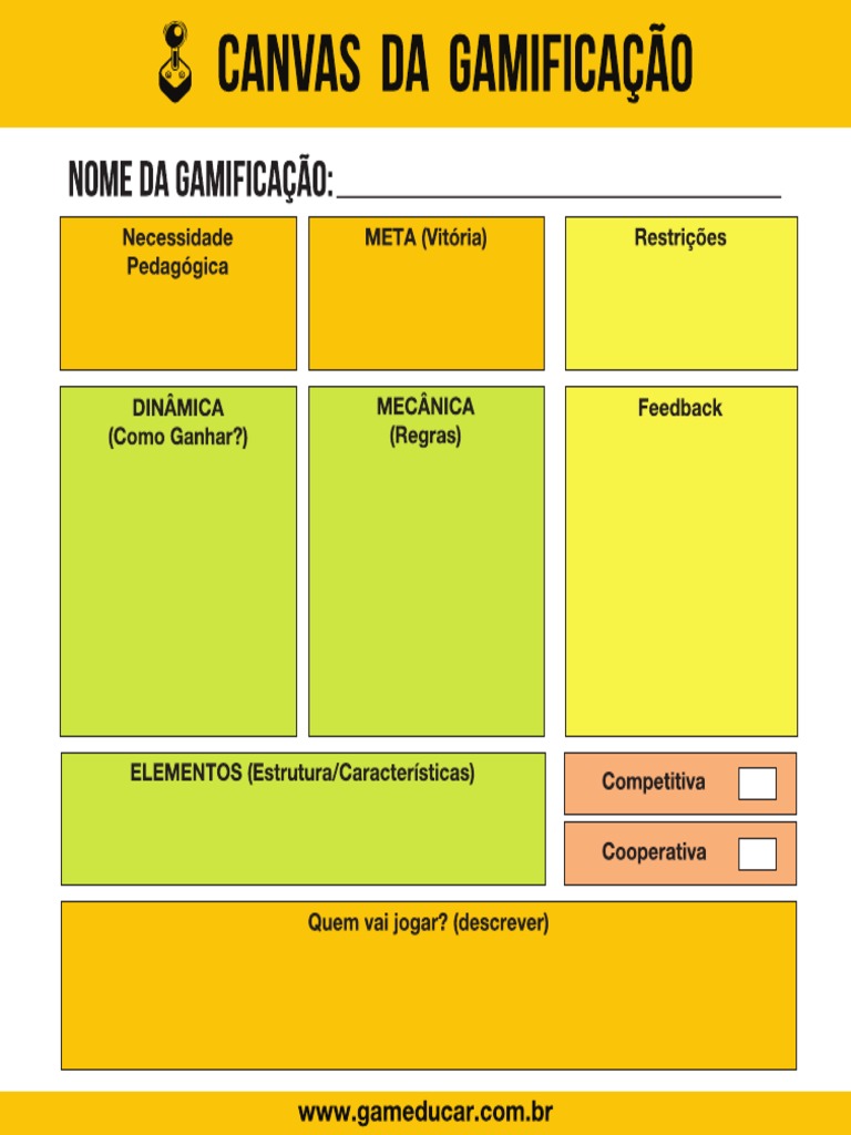 Canvas Da Gamificação + Passo A Passo | PDF